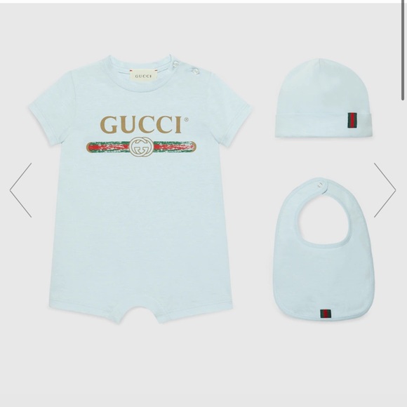 Gucci | Matching Sets | Gucci Baby Blue Baby Cotton Gift Set With Gucci ...